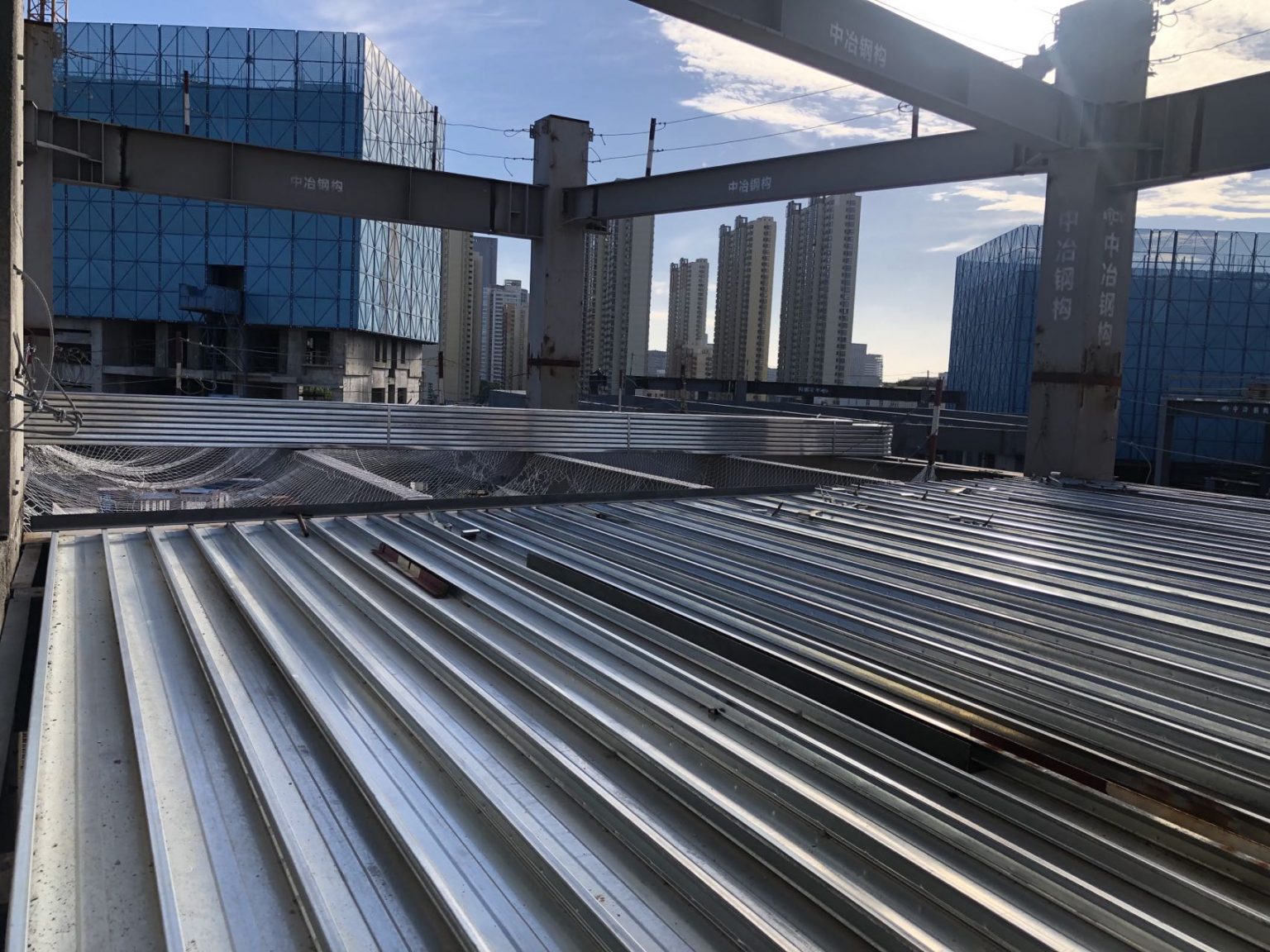The steel decking has two main structural functions